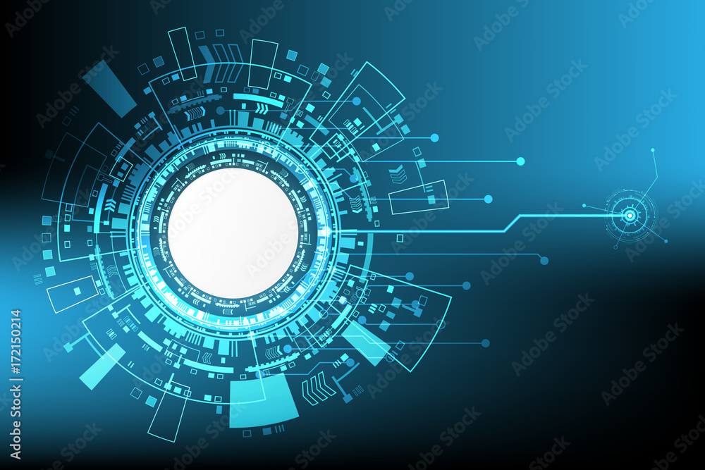 Vector digital circuit communication concept for technology background ...
