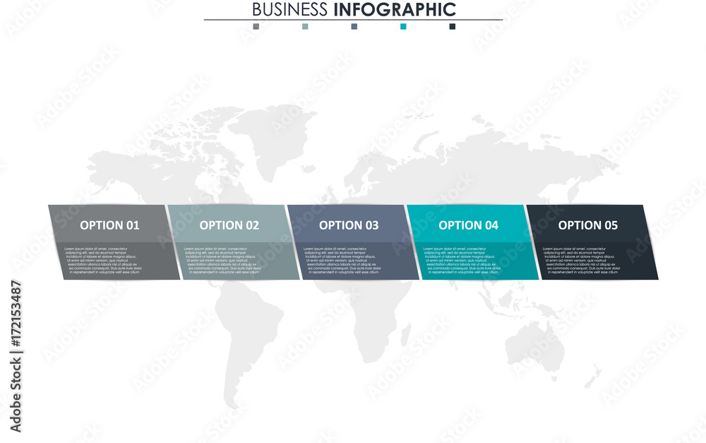 Business data, chart. Abstract elements of graph, diagram with 5 steps ...