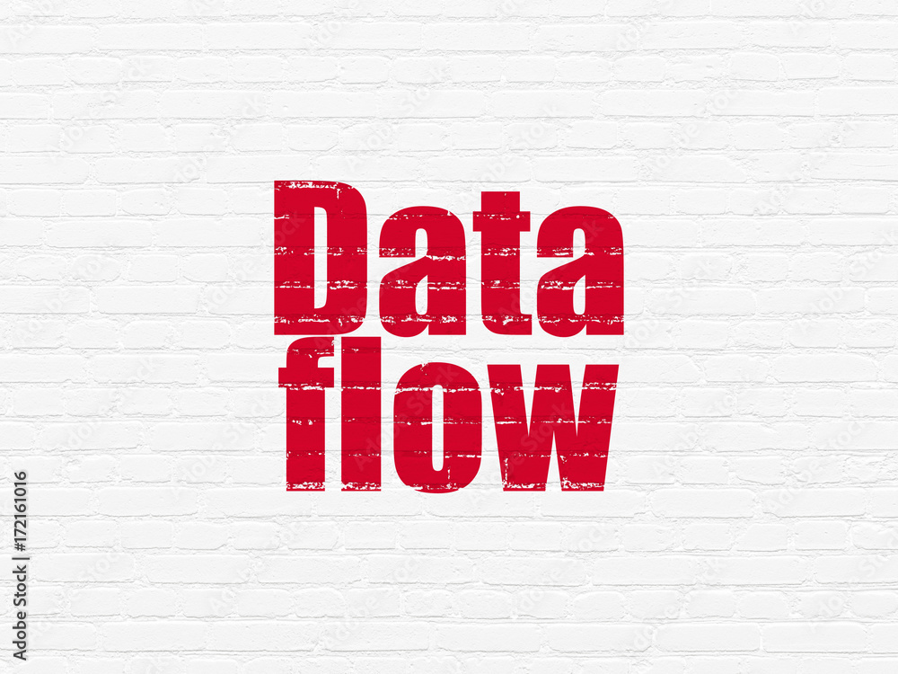 Data concept: Data Flow on wall background Stock Illustration | Adobe Stock