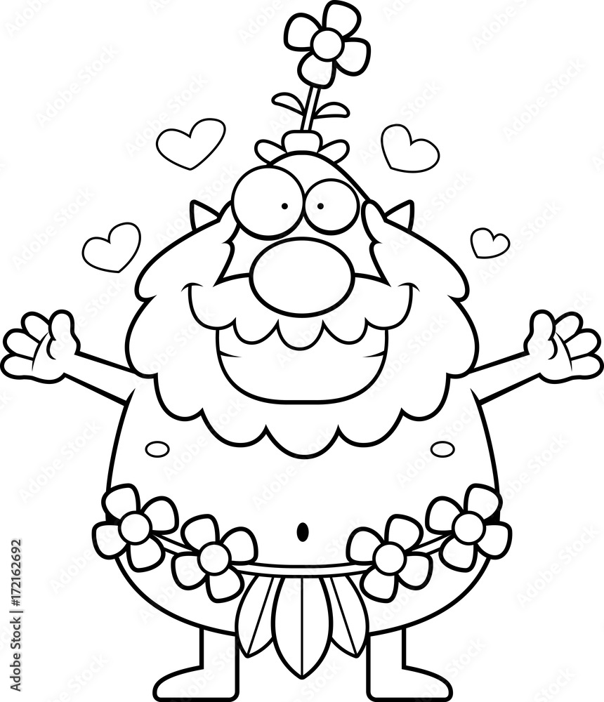 Cartoon Forest Sprite Hug Stock Vector | Adobe Stock