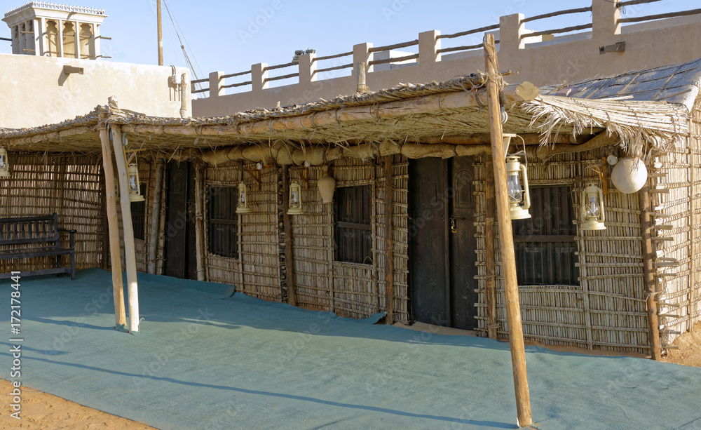 Traditional houses at the Dubai Heritage village, Dubai City, United ...