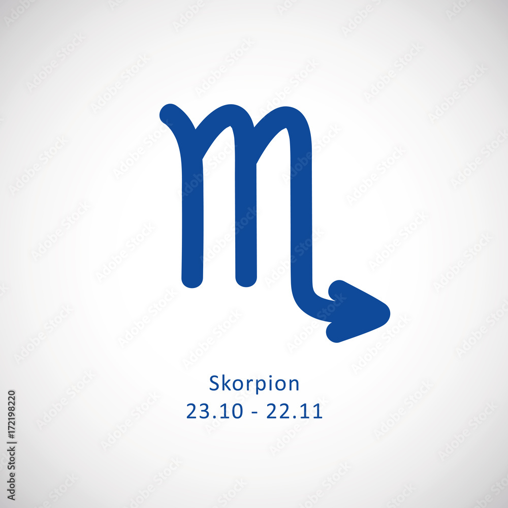 sternzeichen symbol skorpion blau Stock-Vektorgrafik | Adobe Stock