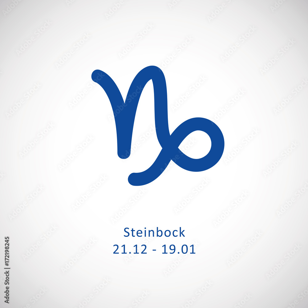 sternzeichen symbol steinbock blau Stock-Vektorgrafik | Adobe Stock