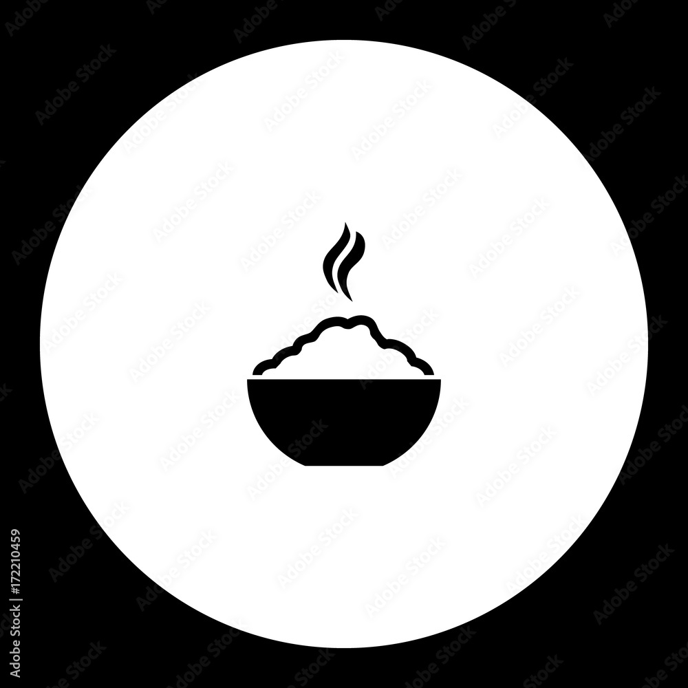 hot rice food in bowl simple black icon eps10 Stock Vector | Adobe Stock