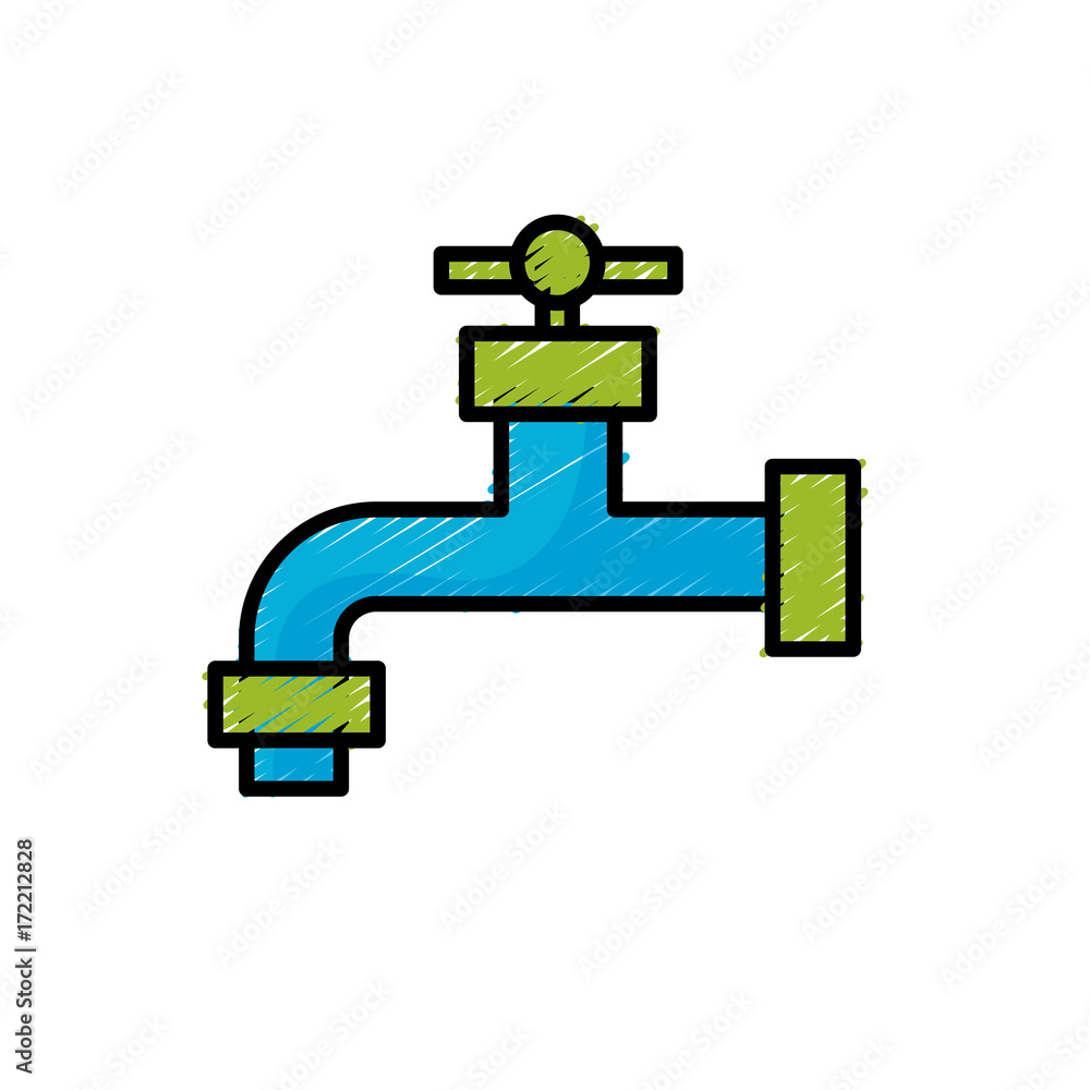 ecologycal faucet to save water and environment care vector ...