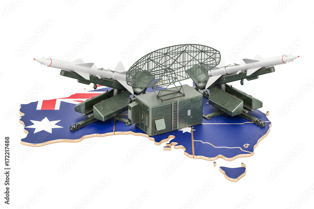 Australian missile defence system concept, 3D rendering Stock ...