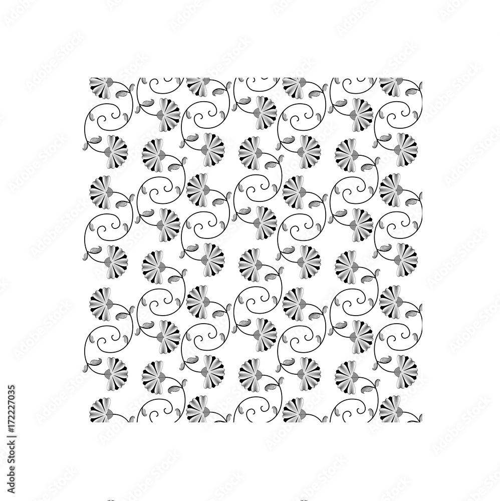 Vector template flower. Botanical seamless texture, detailed ...