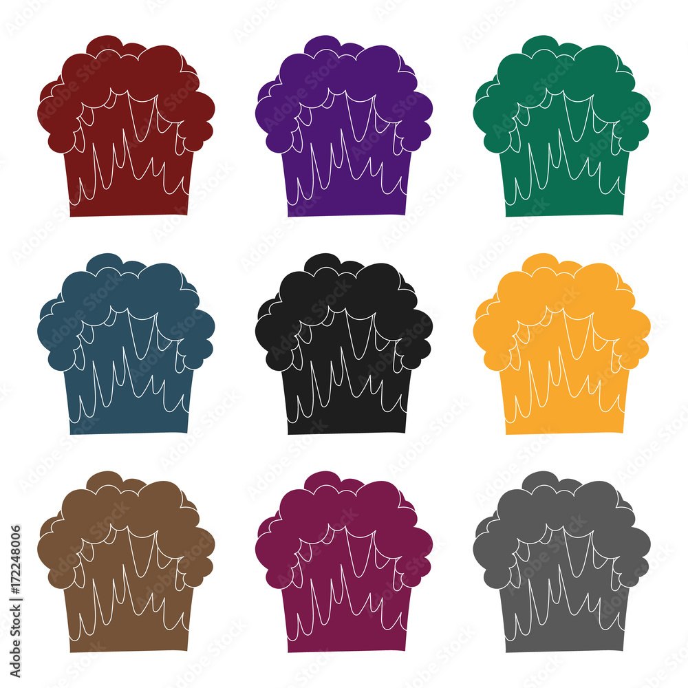 Nuclear explosion icon in black style isolated on white background ...