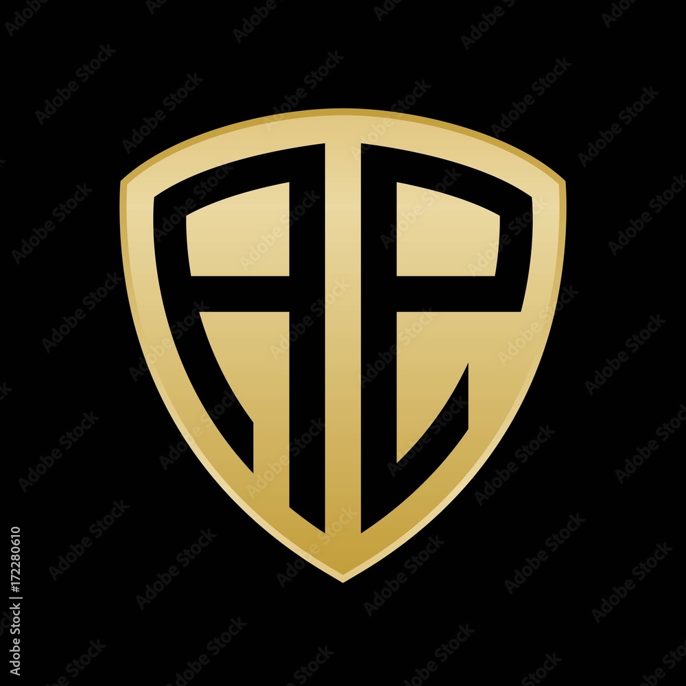 Initial letters logo ap gold monogram shield shape vector Stock Vector ...