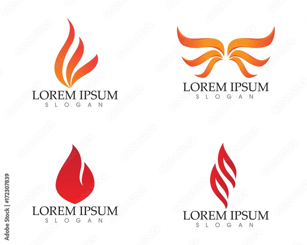 Fire flame nature logo and symbols icons template Stock Vector | Adobe ...