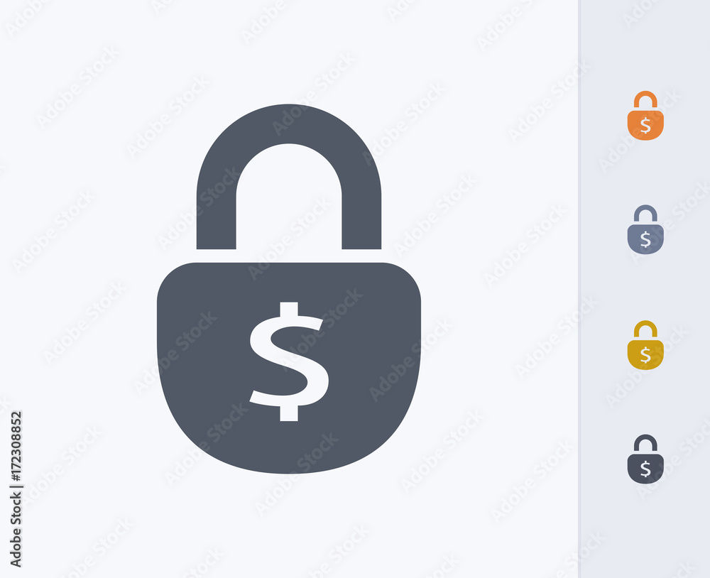 Dollar Lock - Carbon Icons. A professional, pixel-aligned icon designed ...