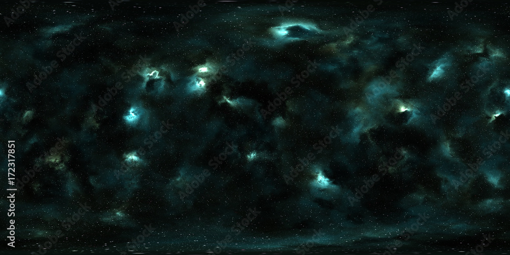 Deep space, stars and nebula, 360 degrees panorama, HDRI high ...