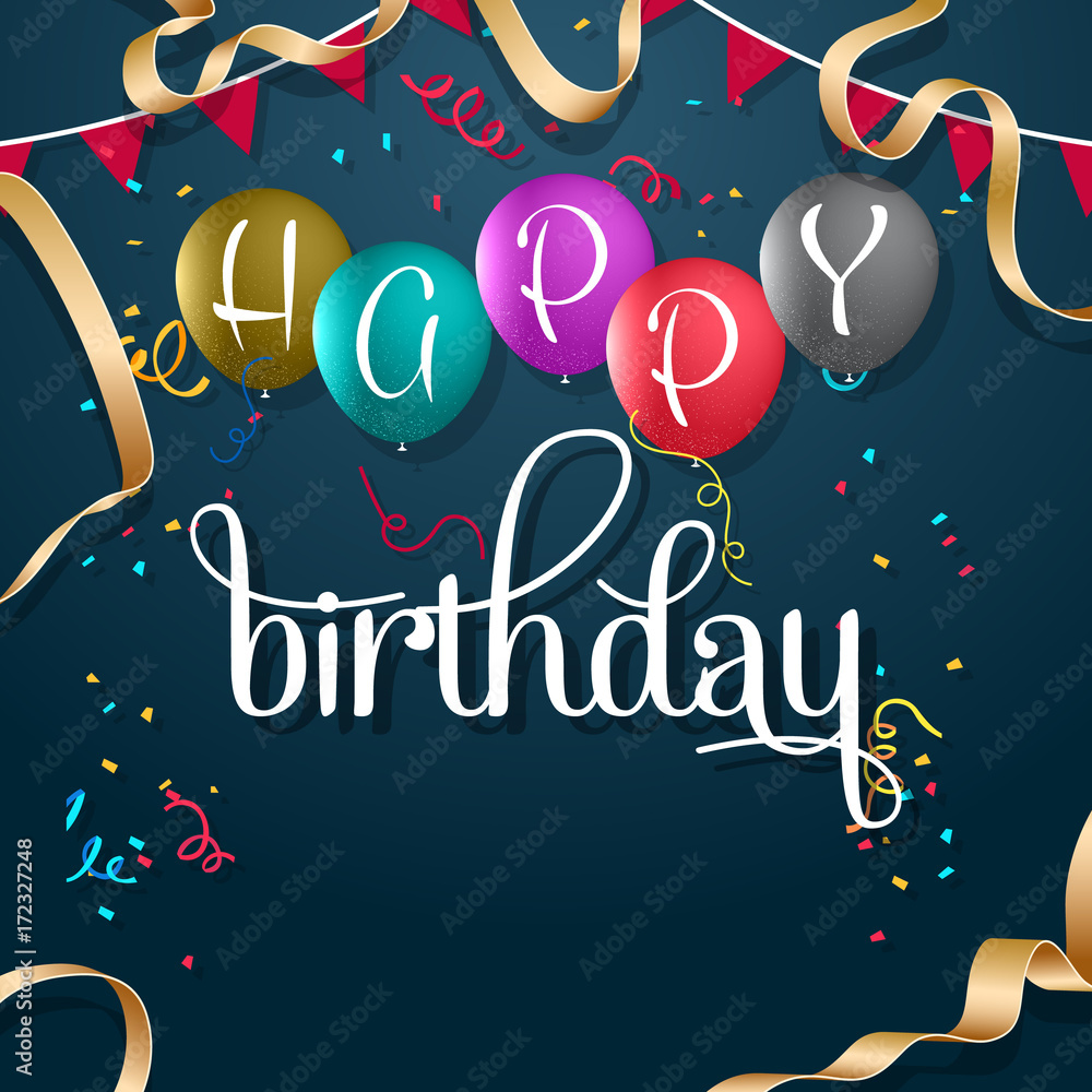 Bunting flags banner with happy birthday letter. Happy Birthday banner ...