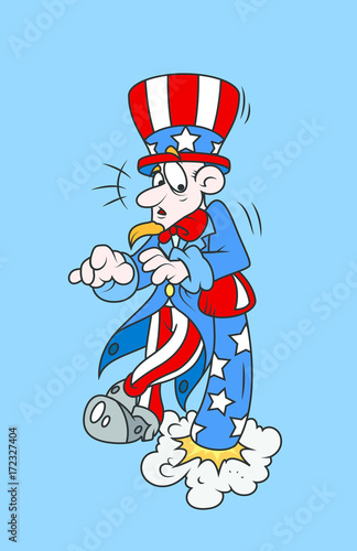 Uncle Sam Running Clipart