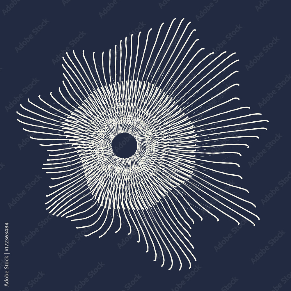 Vector abstract background with dynamic waves, line and particles. Stock Vector | Adobe Stock