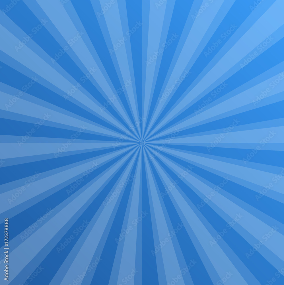 Blue Sunburst Background - vector illustration Stock Vector | Adobe Stock