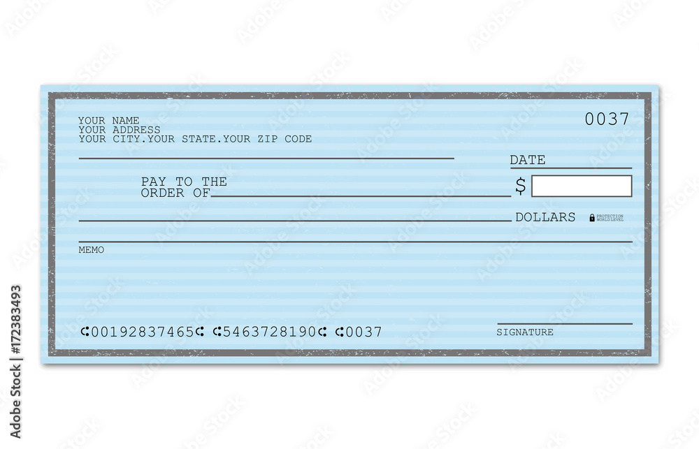 Blank Check Stock Vector | Adobe Stock