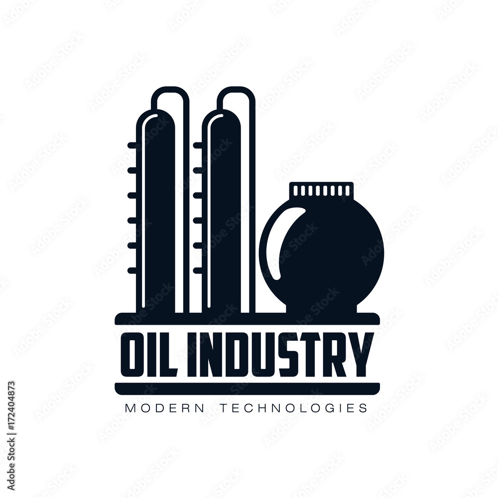 vector oil refinery plant simple flat icon pictogram isolated on a ...