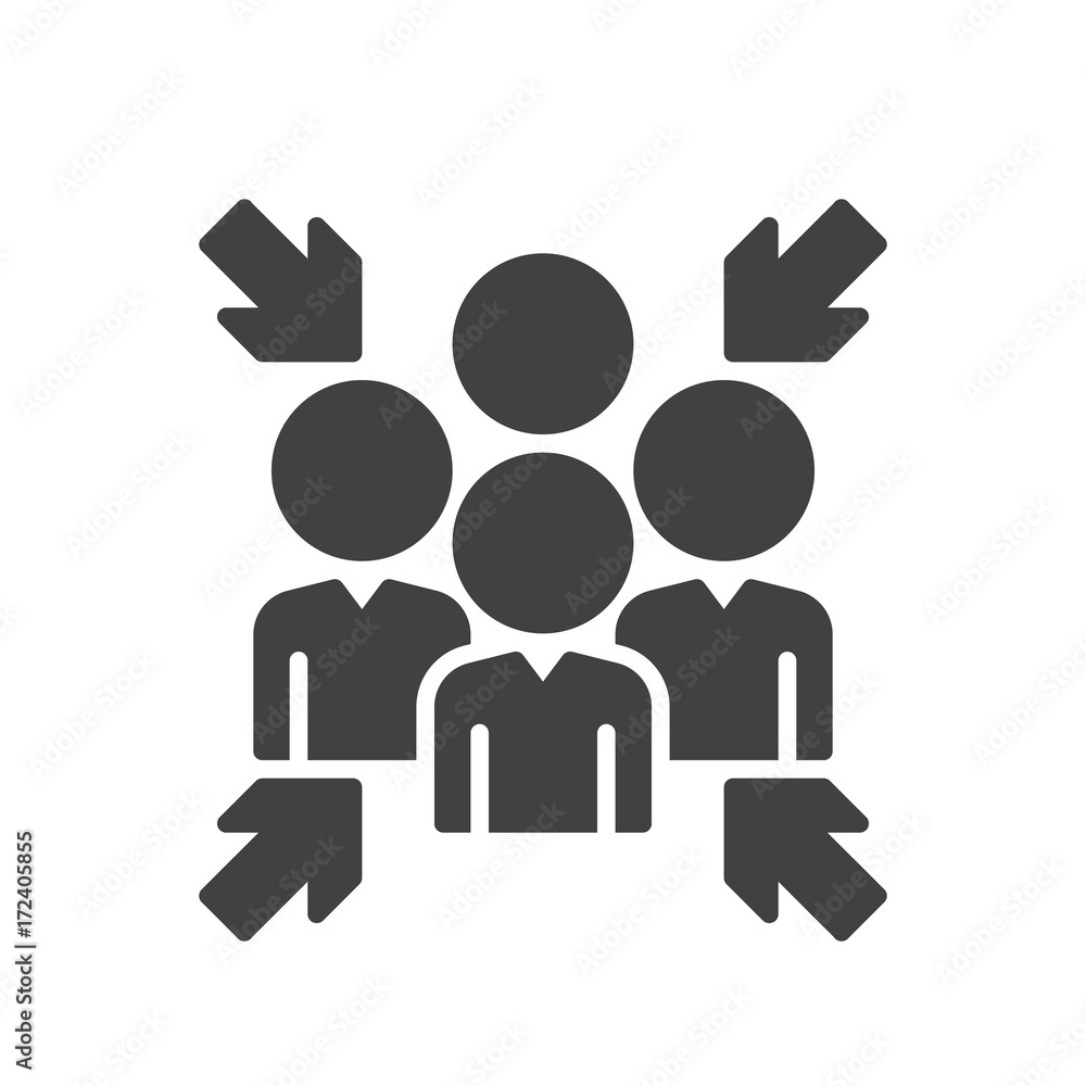 Emergency assembly point icon vector, filled flat sign, solid pictogram ...