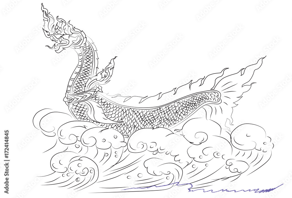 Thai Naga Drawing