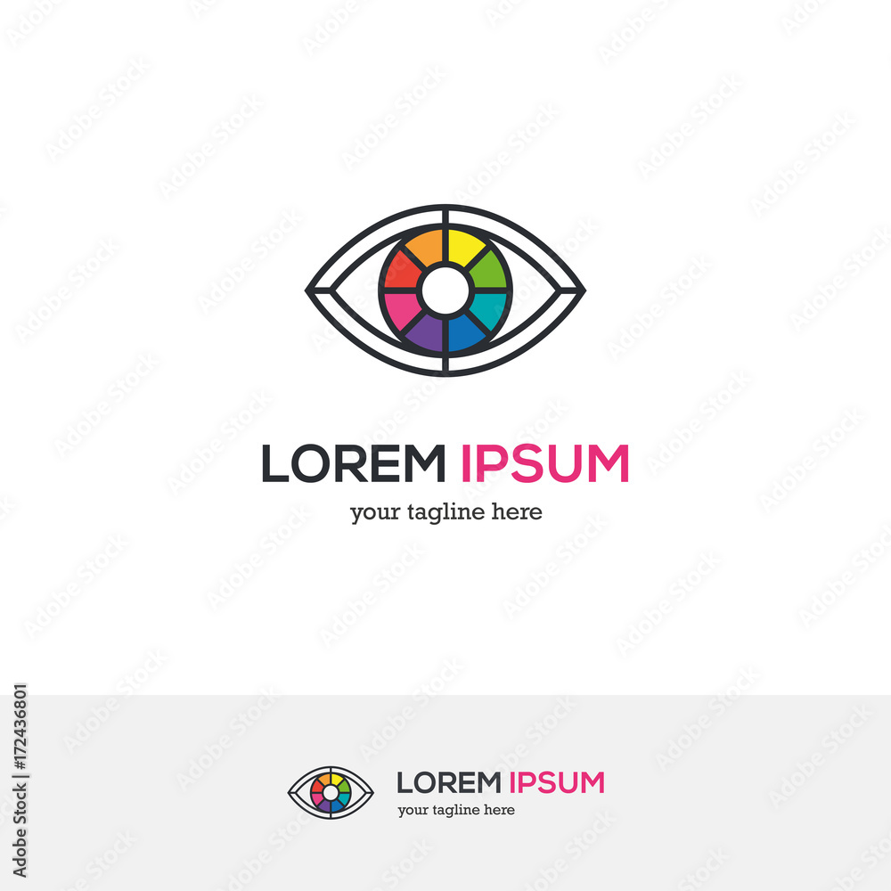 Colorful eye logo looking like a color wheel. Stock Vector | Adobe Stock