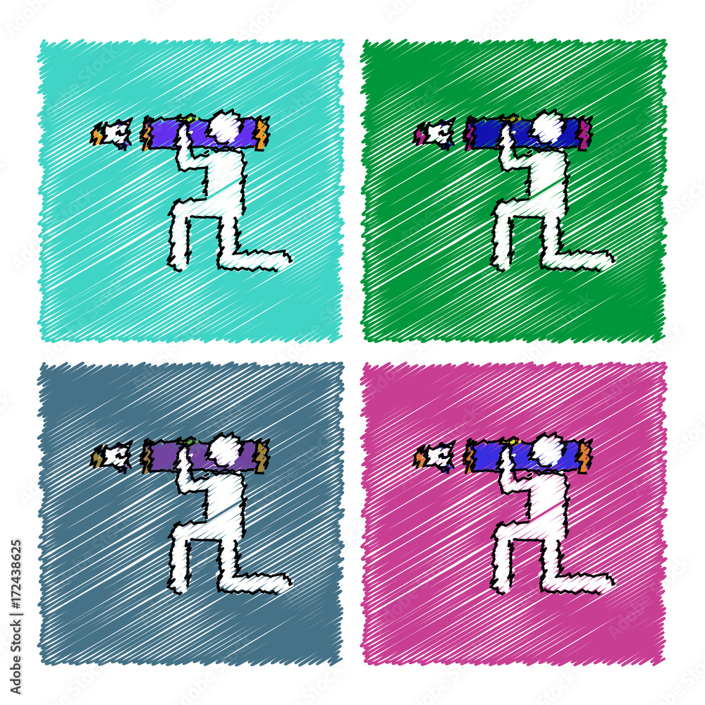 collection of flat shading style icons anti tank rocket launcher Stock ...