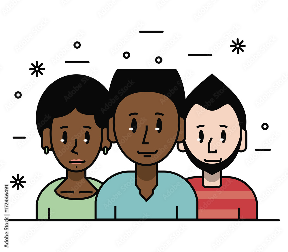 Young friends cartoons icon vector illustration graphic design Stock ...