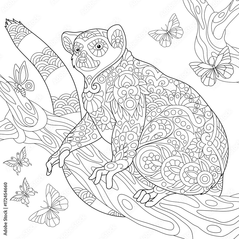 Lemur Coloring Page