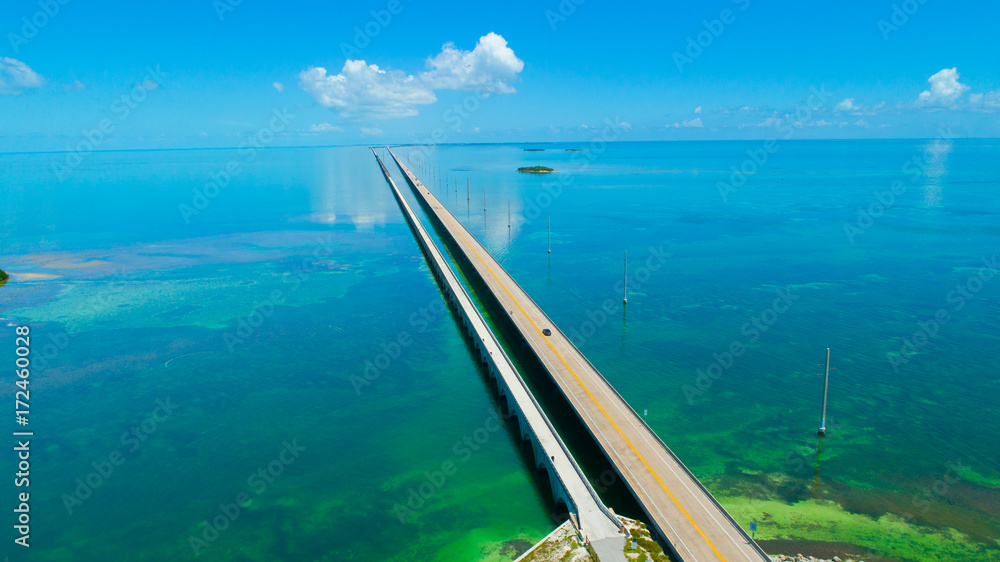 7 mile bridge. Aerial view. Florida Keys, Marathon, USA. Stock Photo ...