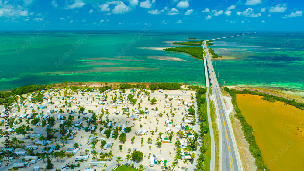 Road to Key West over seas and islands, Florida keys, USA. Stock Photo ...