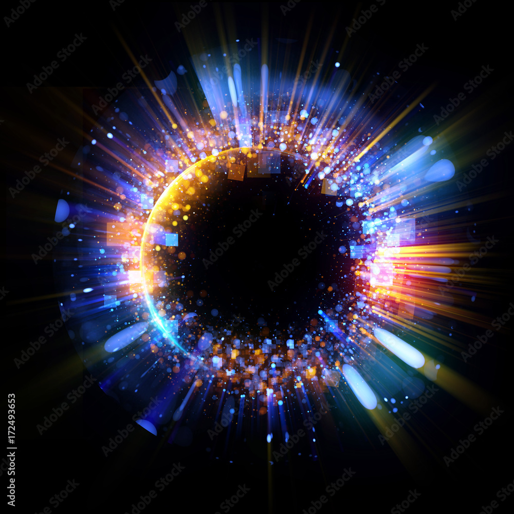 Abstract spacescape, black hole. Star on dark background. Magic ...