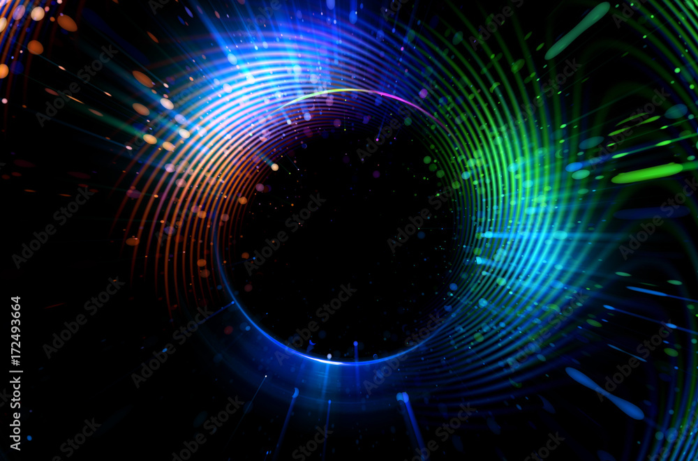 Abstract spacescape, black hole. Star on dark background. Magic ...