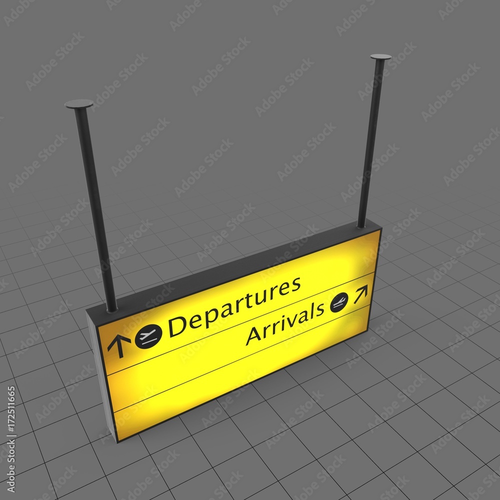 Airport arrival and departure sign Stock 3D asset | Adobe Stock