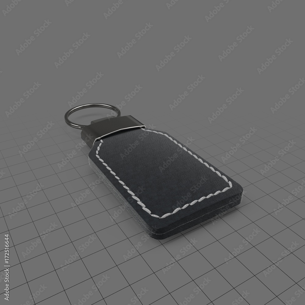 Leather keychain with stitching Stock 3D asset | Adobe Stock