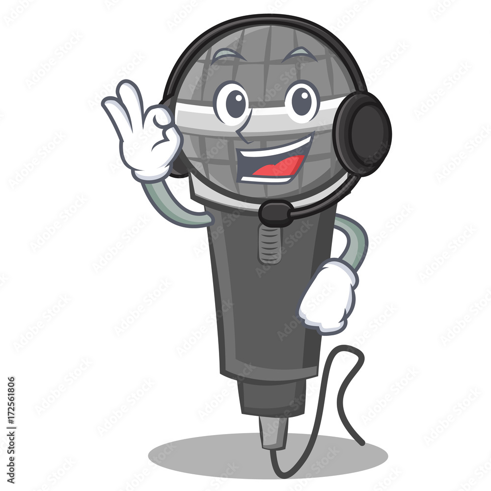 With headphone microphone cartoon character design Stock Vector | Adobe ...
