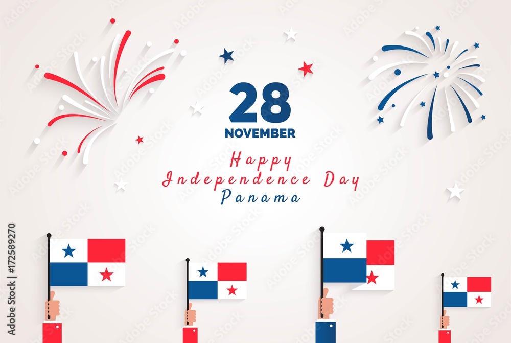 28 november. Panama Independence Day greeting card. Celebration ...