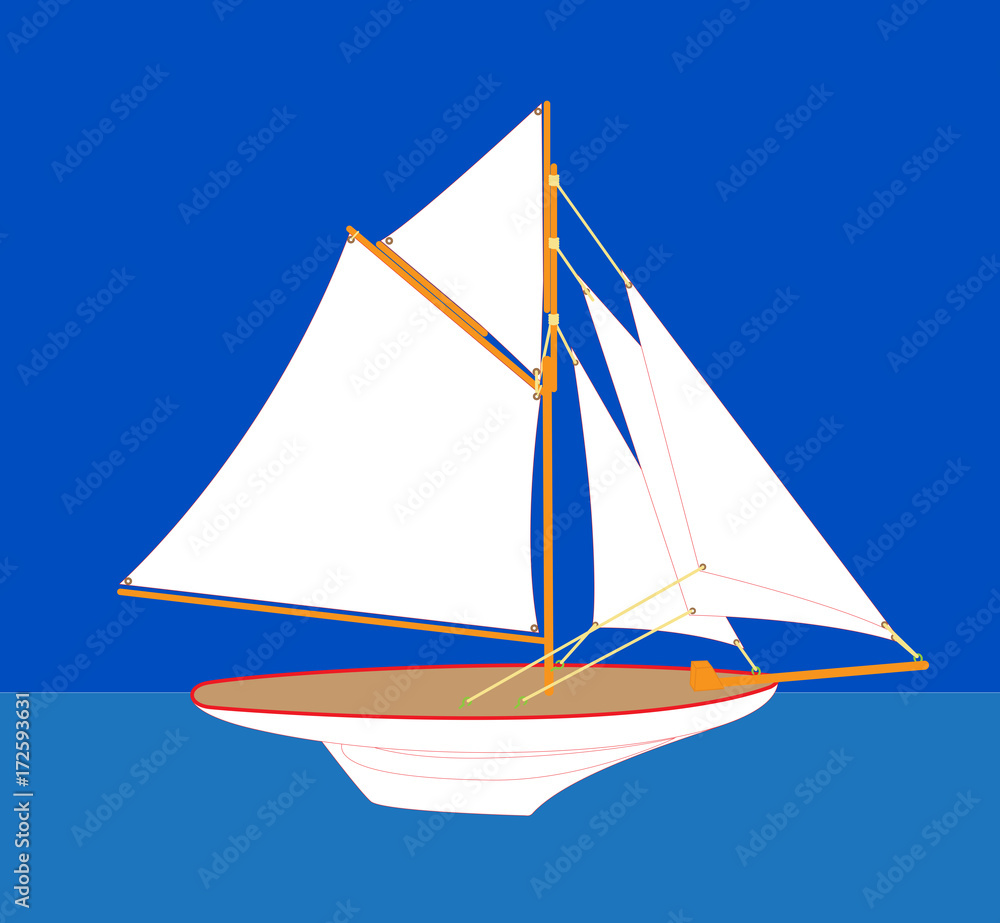 Sailing Boat Vector Illustration Stock Vector | Adobe Stock