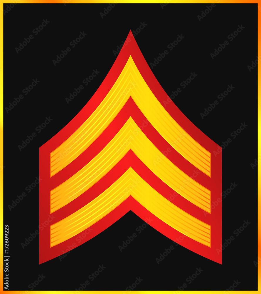 Military Ranks and Insignia. Stripes and Chevrons of Army Stock Vector ...