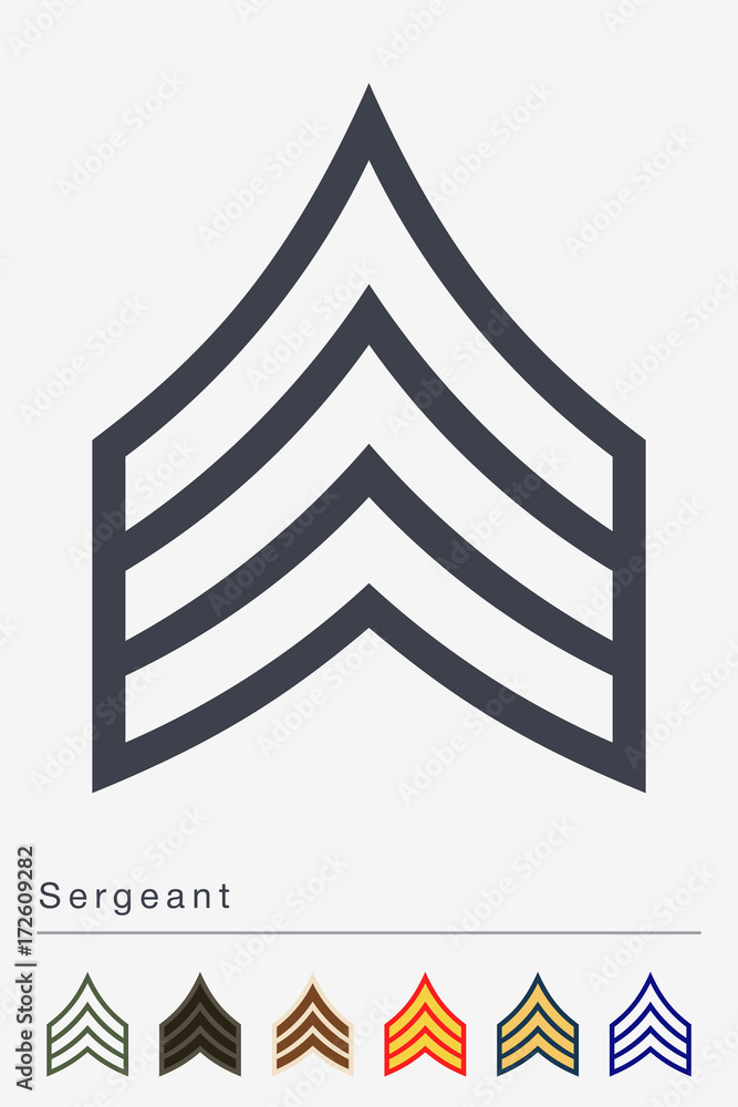Military Ranks and Insignia. Stripes and Chevrons of Army Stock Vector ...