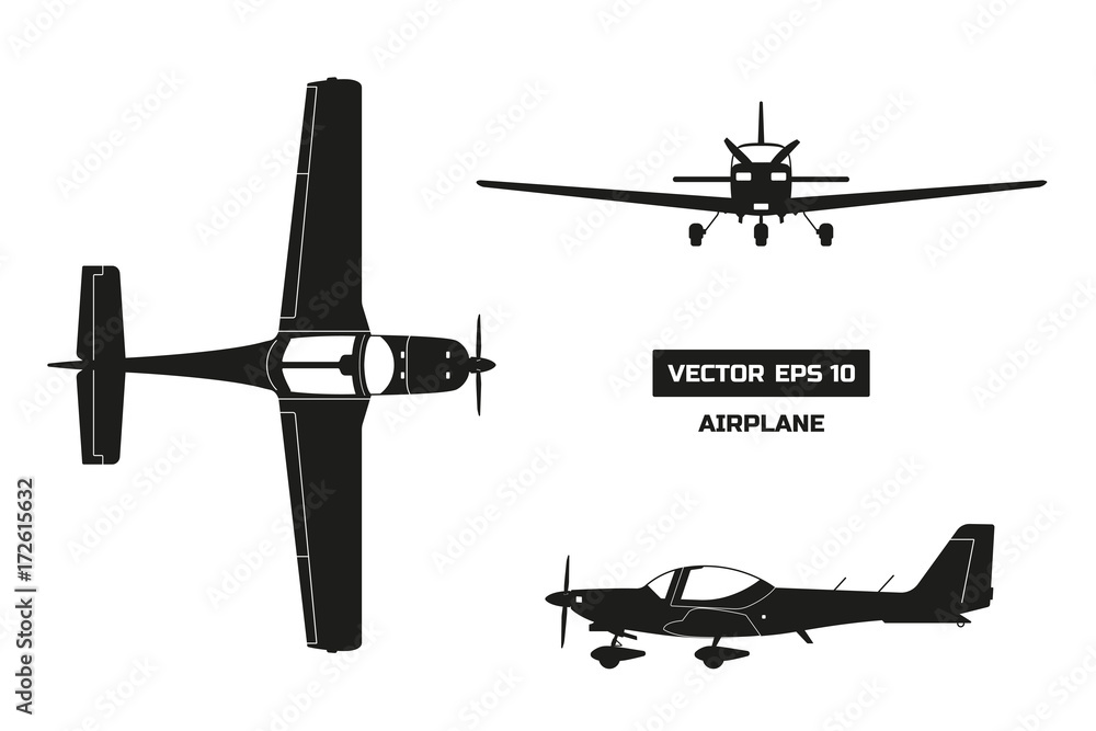 Biplane Silhouette Front