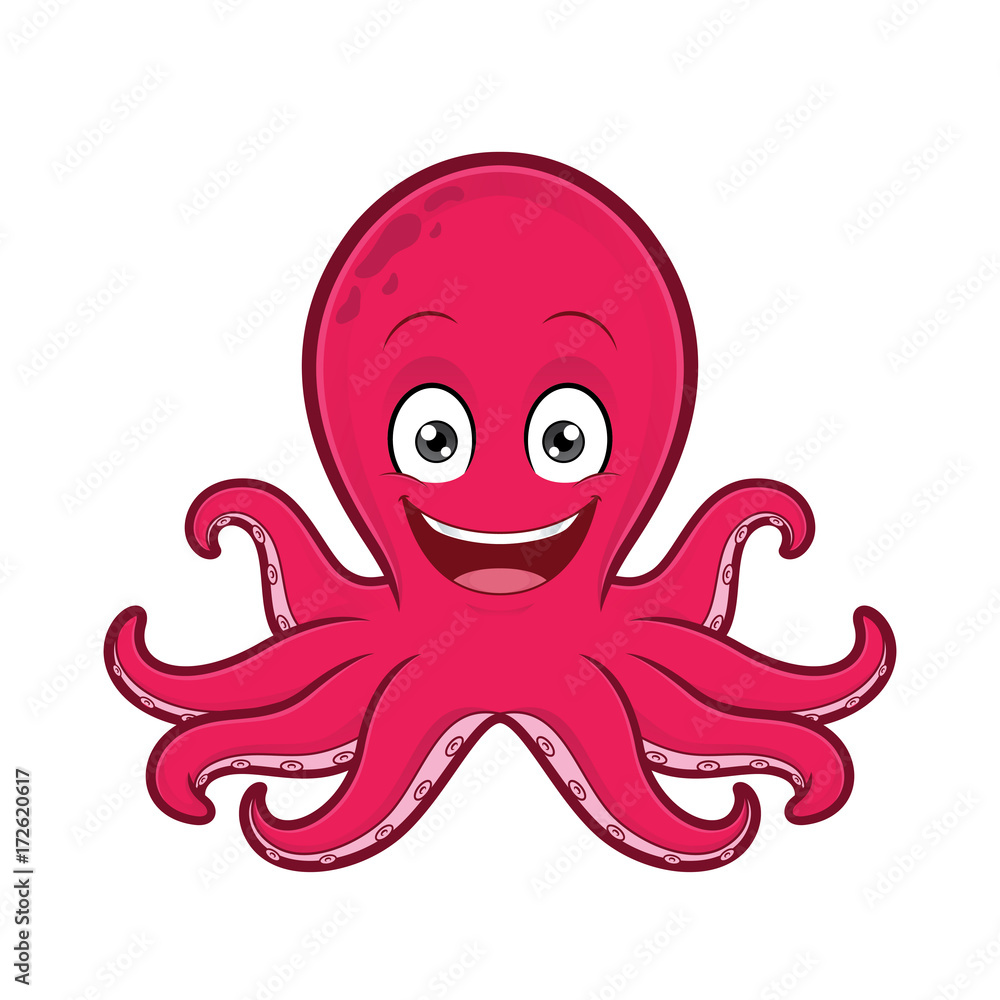 Smiling octopus Stock Vector | Adobe Stock
