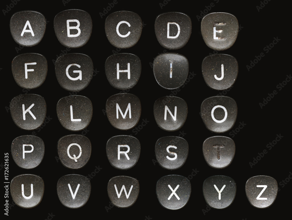 English alphabet on a key on a retro typewriter Stock Photo | Adobe Stock