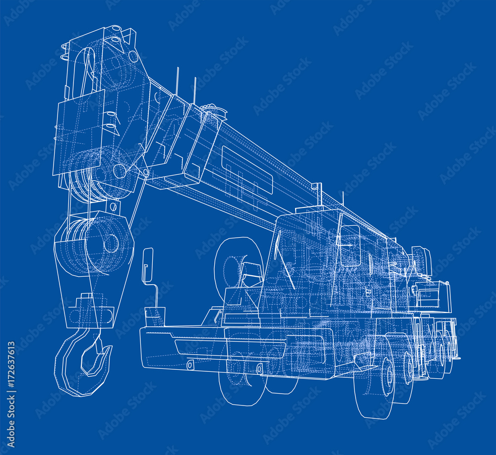 Mobile crane. Vector Stock Vector | Adobe Stock