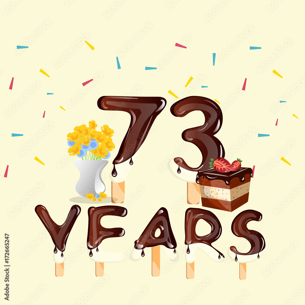 73 Years Happy Birthday card Stock Vector | Adobe Stock
