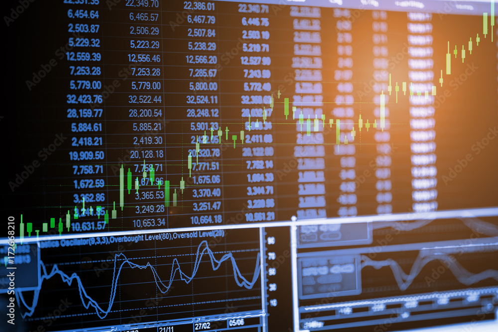 Stock exchange graph chart analysis global financial statistic data ...