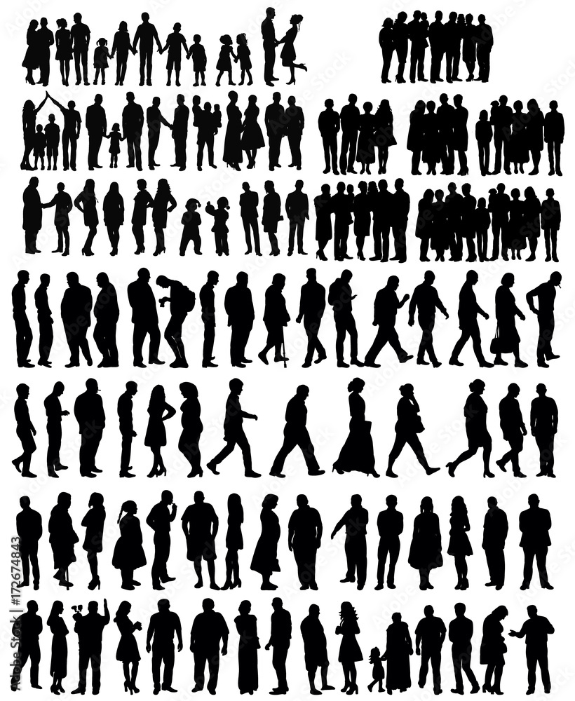 silhouette, people vector, collection Stock Vector | Adobe Stock