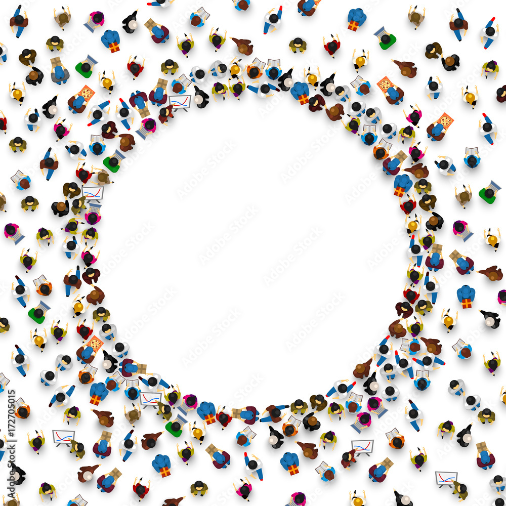 Large group of people in the shape of circle. Vector illustration Stock ...