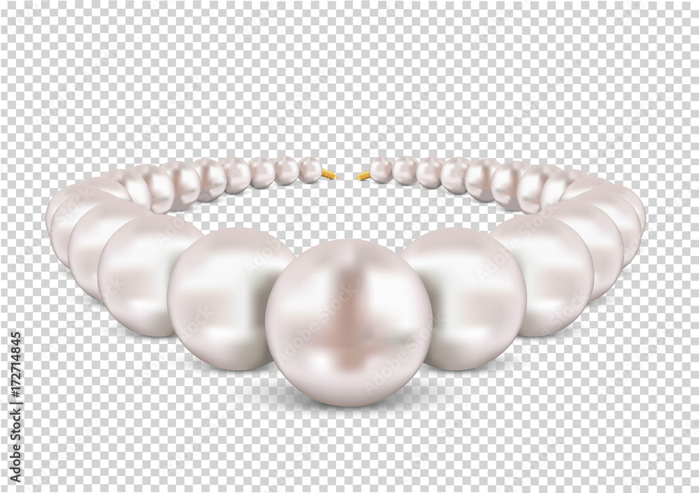 Round Pearls Necklace on transparent background Stock Vector | Adobe Stock