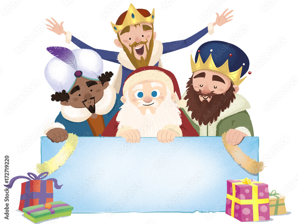 santa claus con reyes magos Stock Illustration | Adobe Stock santa claus con reyes magos Stock Illustration | Adobe Stock