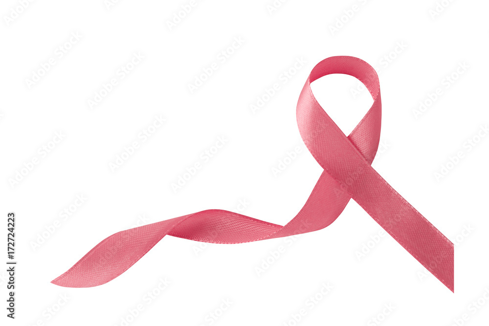 Pink ribbon isolated on a white background. National Breast Cancer ...